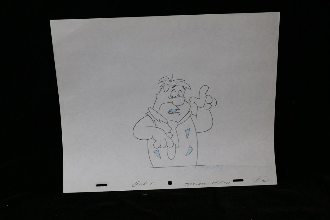 Fred Flintstone - Original Animation Pencil Drawing - 1971 - Etsy