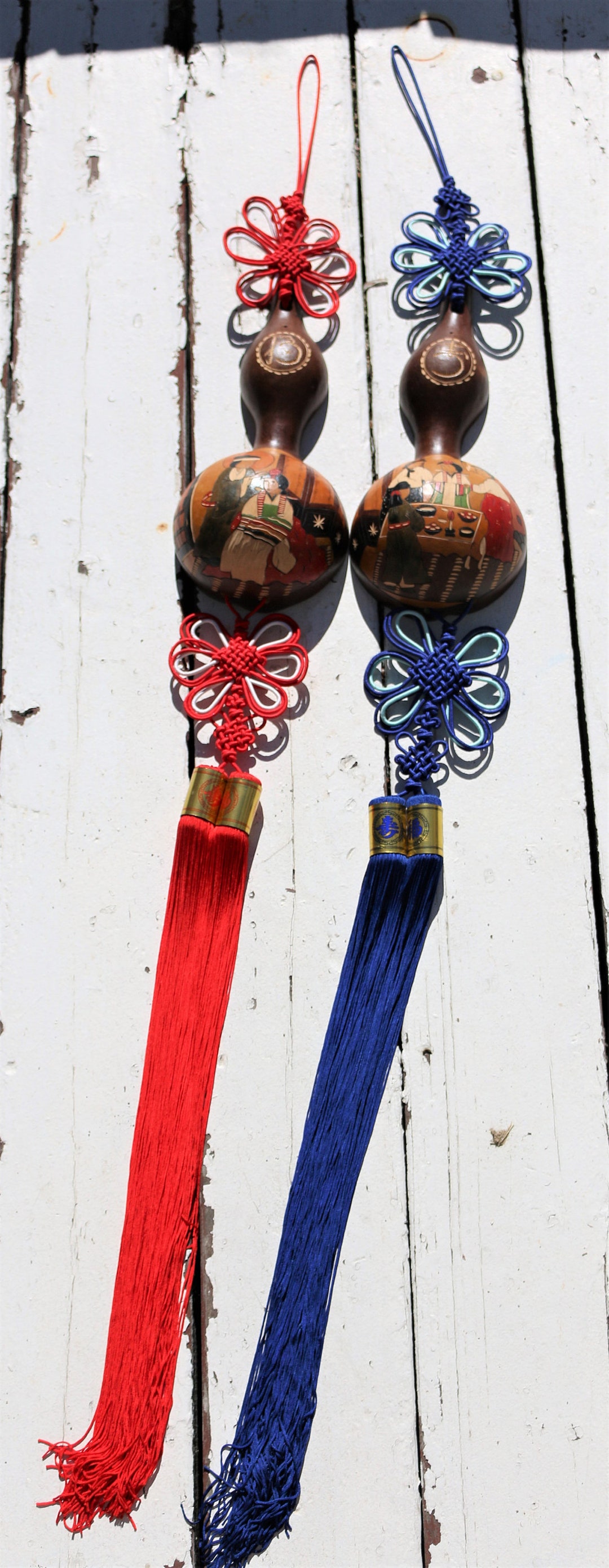 Lucky Charms Chinese Hand Carved and Painted Hulu Gourds - Prosperity ...