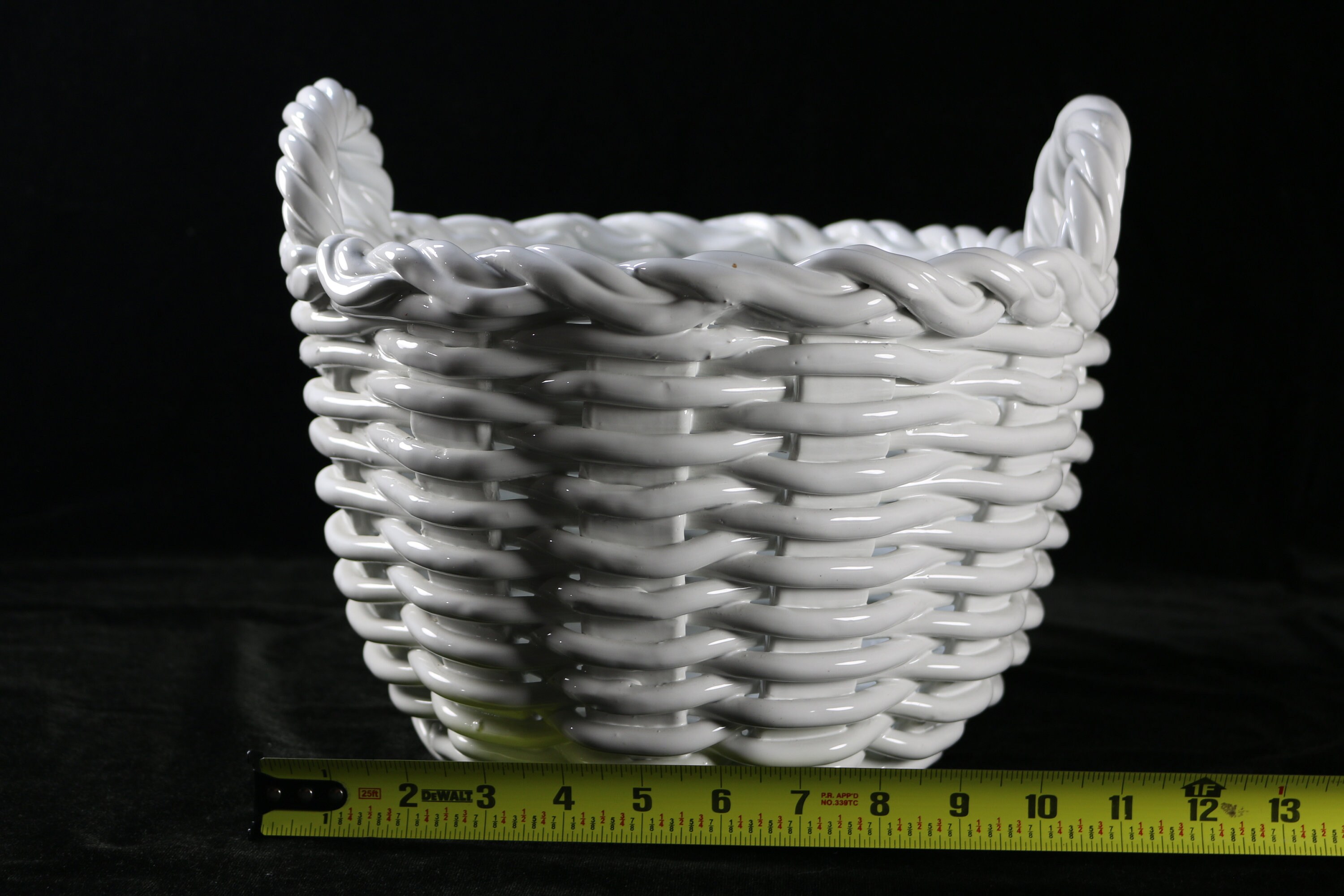 Large White Ceramic Basket CERAMICHE CASTELLAN Made in Italy | Etsy