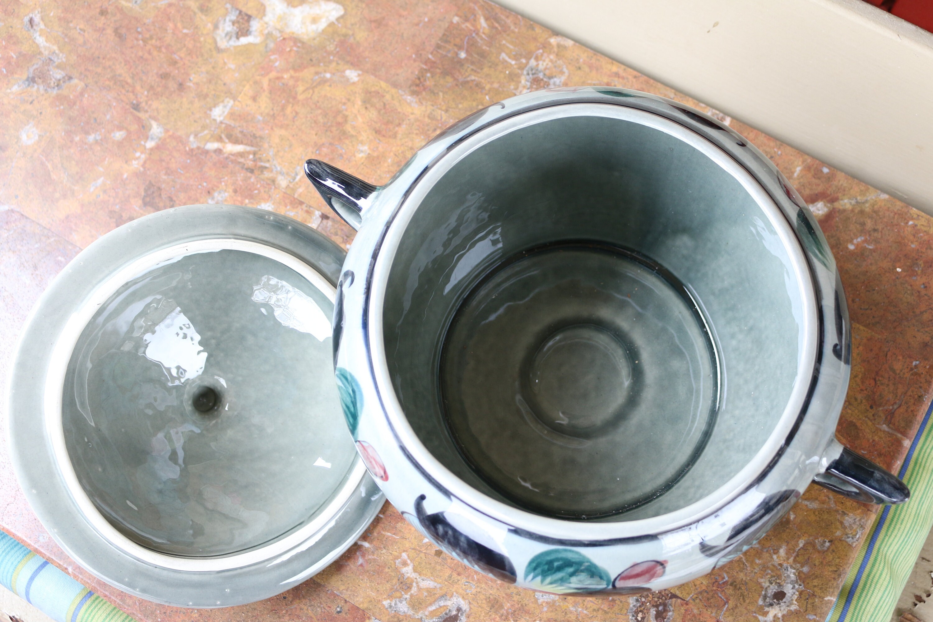 Covered Cauldron Casserole Dish From Mexico. Hand Painted, Large! - Etsy