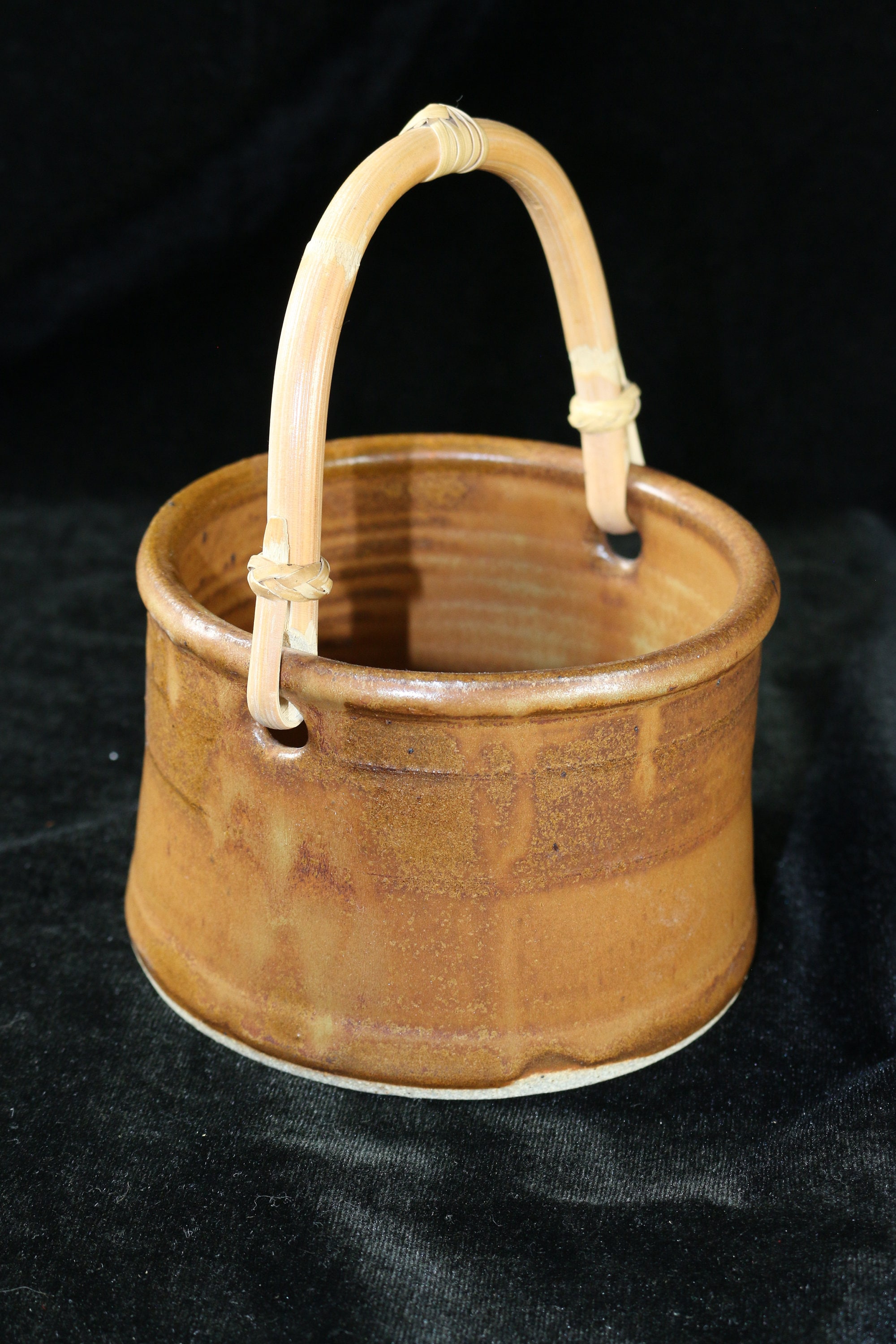 Art & Collectibles Studio Art Ceramic Bucket with Bamboo Handle Deb ...