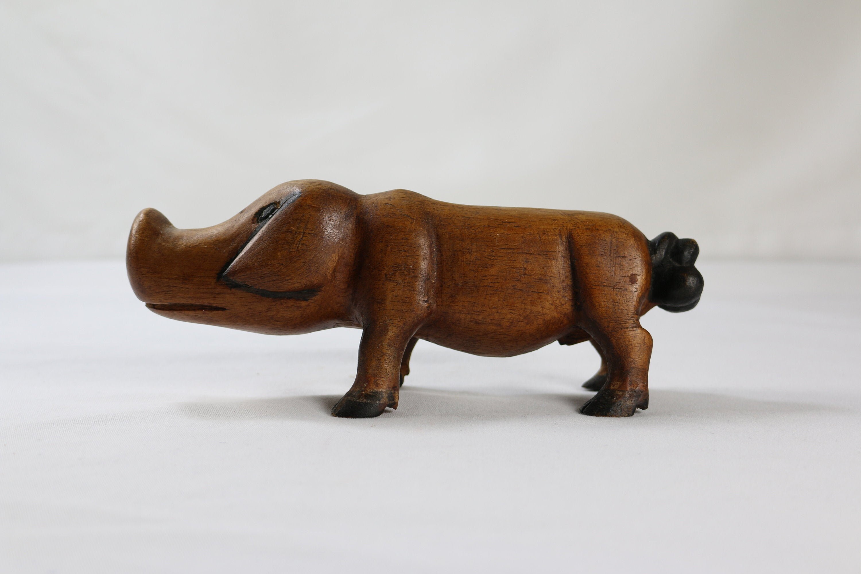 Funky Solid Wood Pig Hog Arte Popular Vintage Tallado a | Etsy