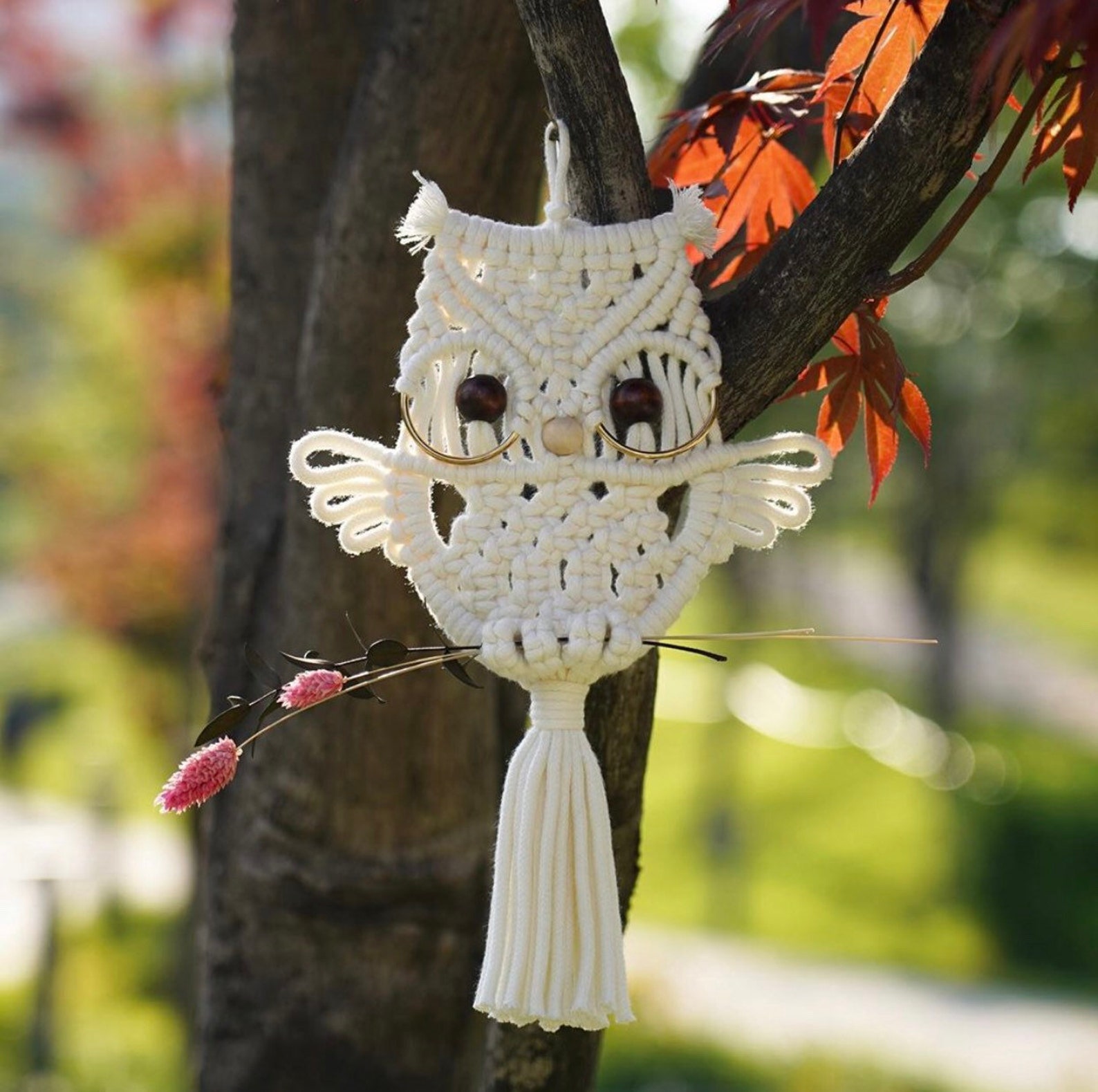 Mur de hibou de Macrame accrochant mur de boho accrochant | Etsy France