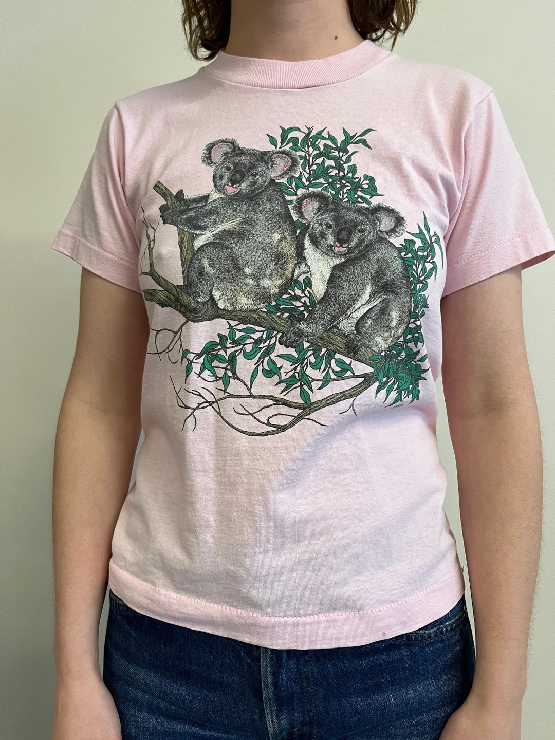 Vintage Pink Koala T Shirt 80s Screen Stars - Etsy