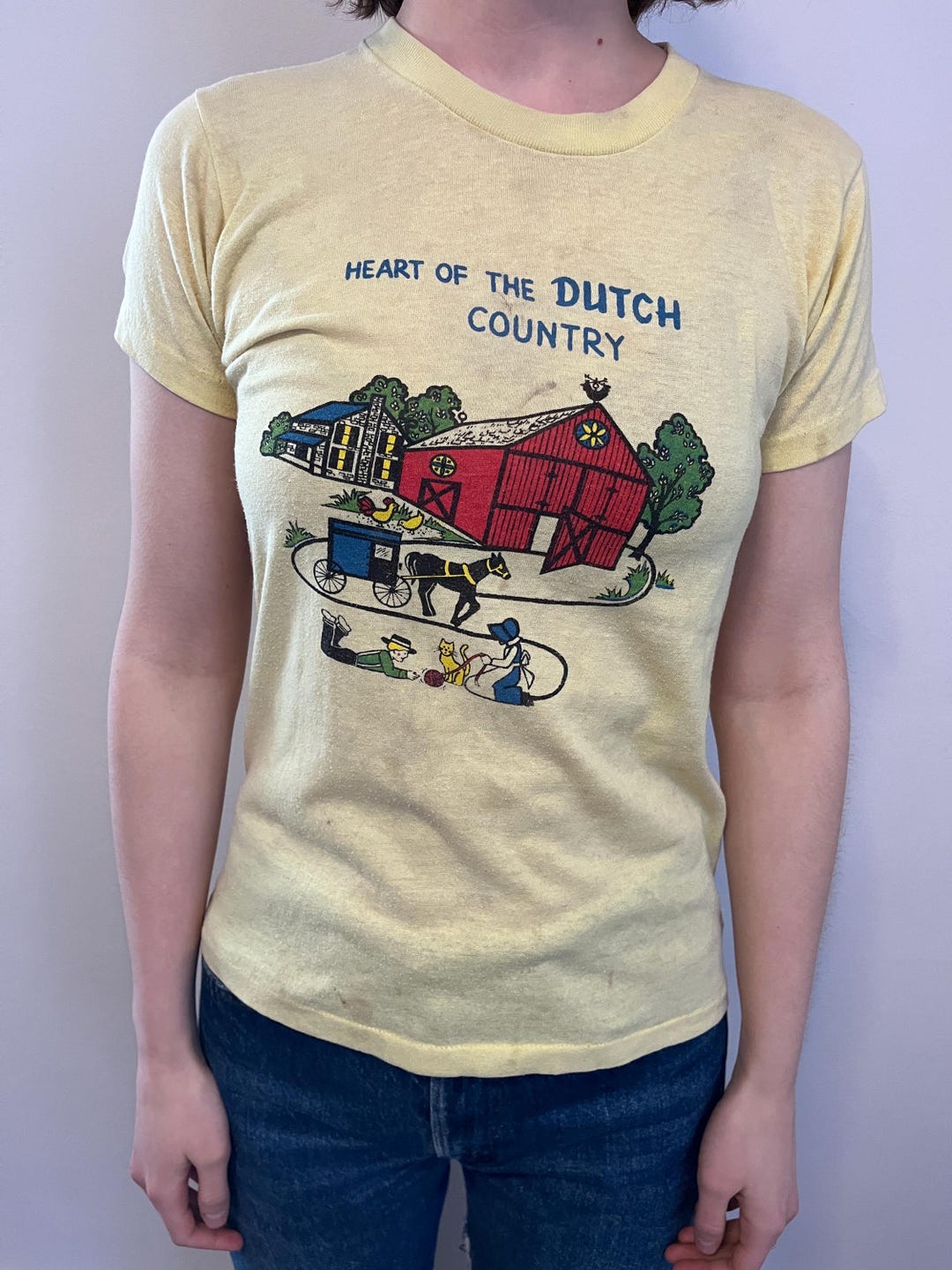 Vintage 80s Heart of Dutch Country T Shirt 70s Small Cottage - Etsy