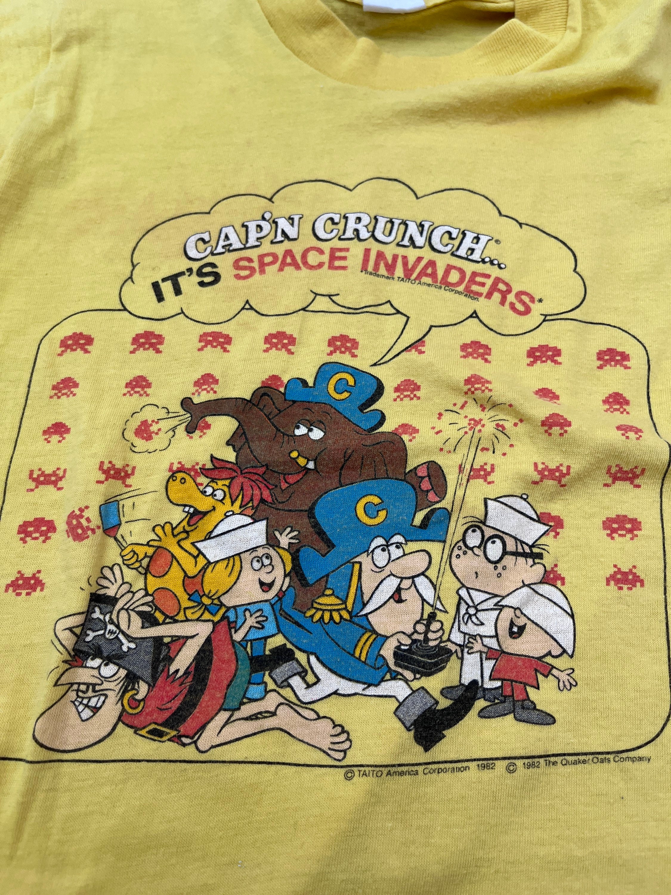 Vintage Cap'n Crunch Space Invaders T Shirt Women's XS Youth Medium ...