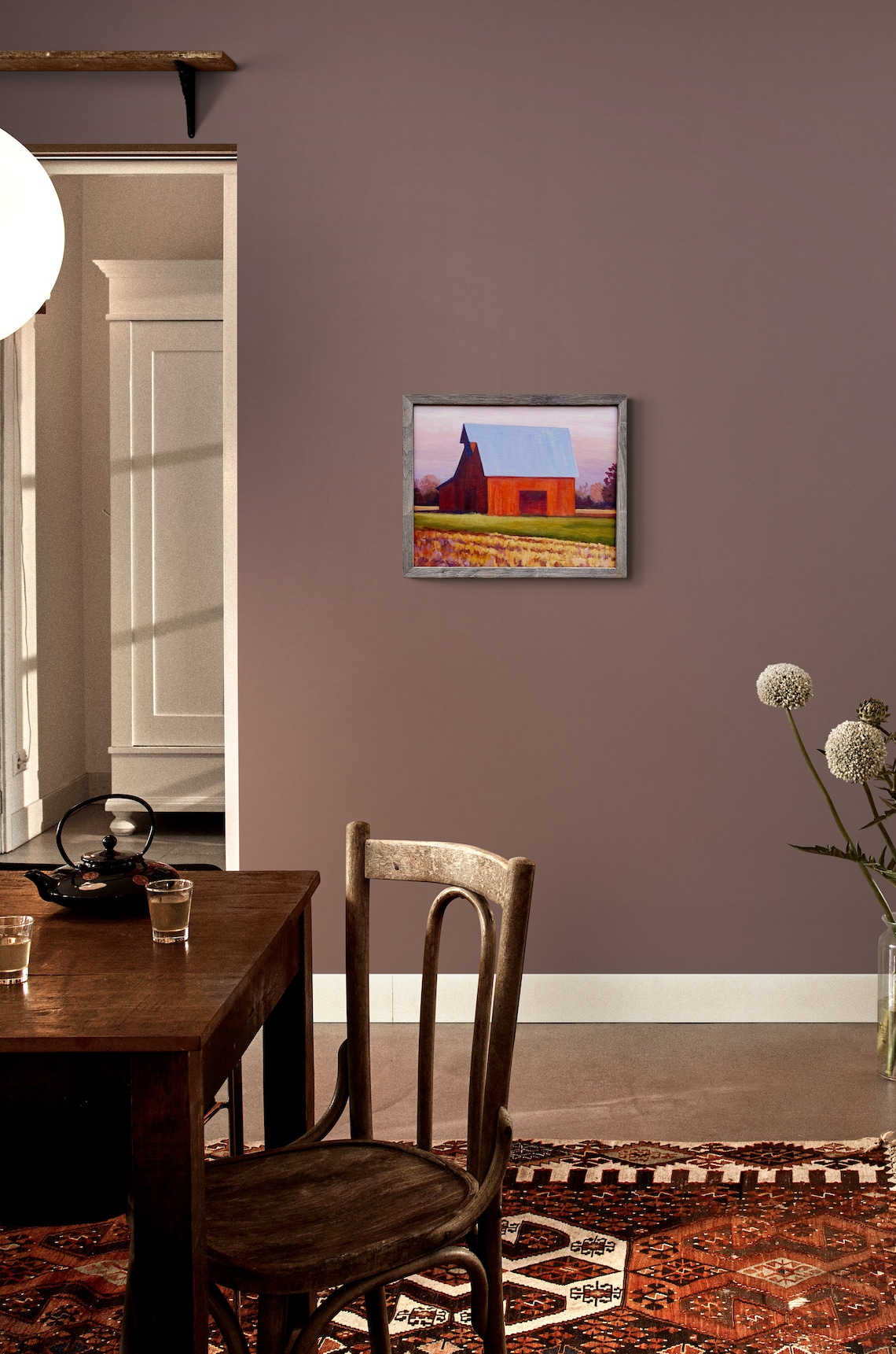 Red Barn Painting, Modern Barn, Red Barn Art, Original Barn Art, Simple ...