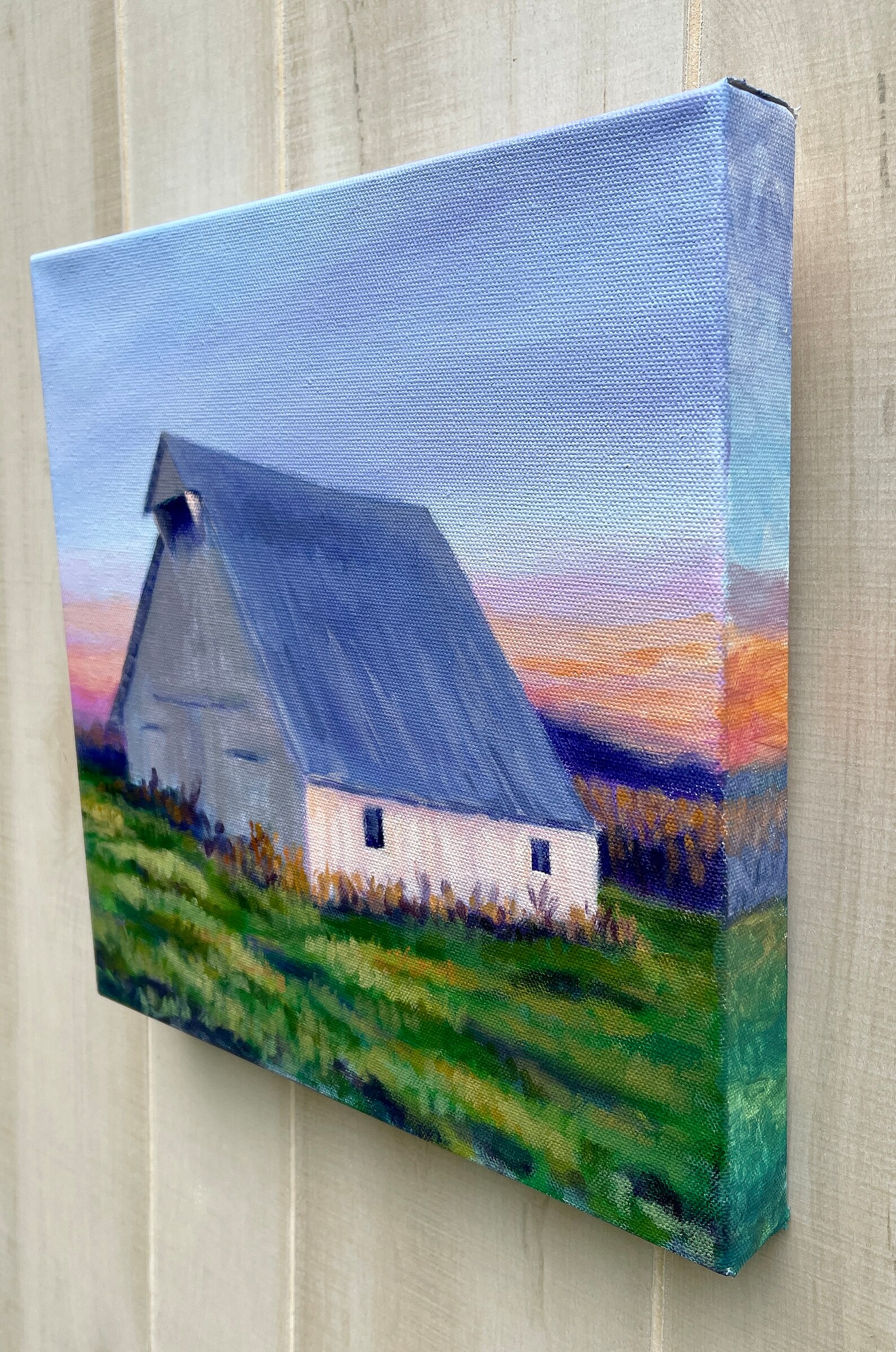 Barn on Canvas, Rustic Barn Art, White Barn Painting, Barn Lover Art ...