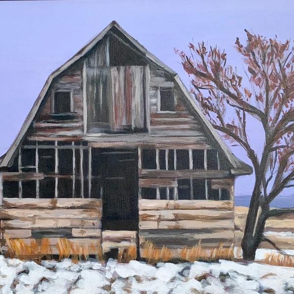 Old Barn Painting - Etsy