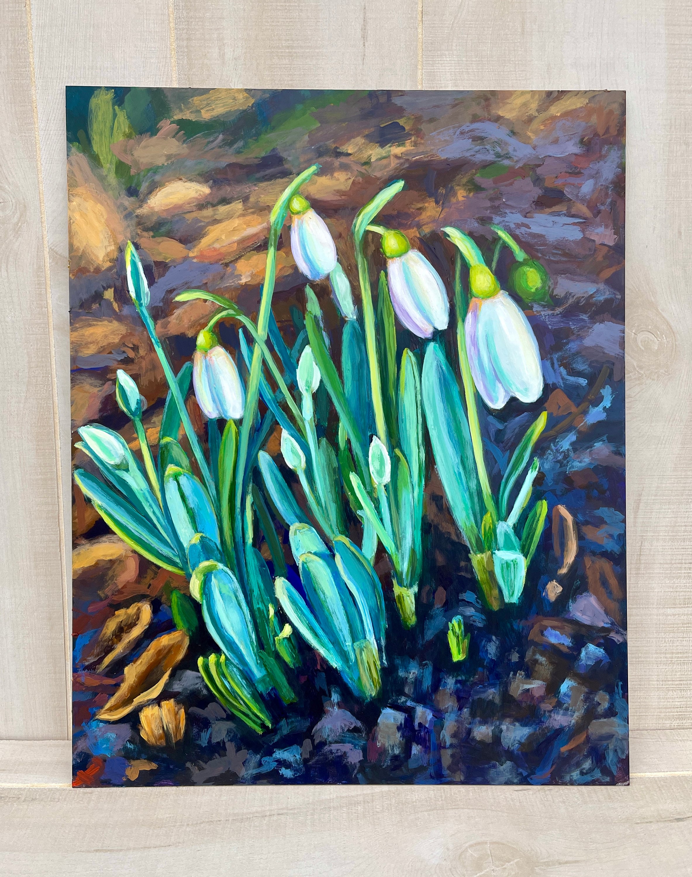 Snowdrops Art, Spring Flowers Painting, Spring Art, White Flower Art ...