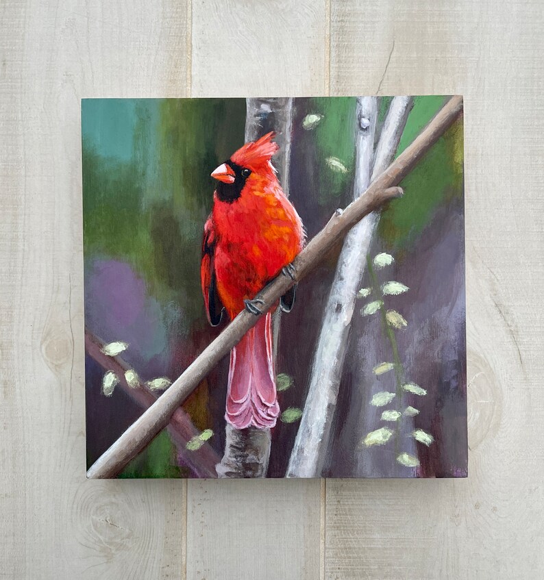 Cardinal Painting, Cardinal in Spring, Original Cardinal Art, When ...