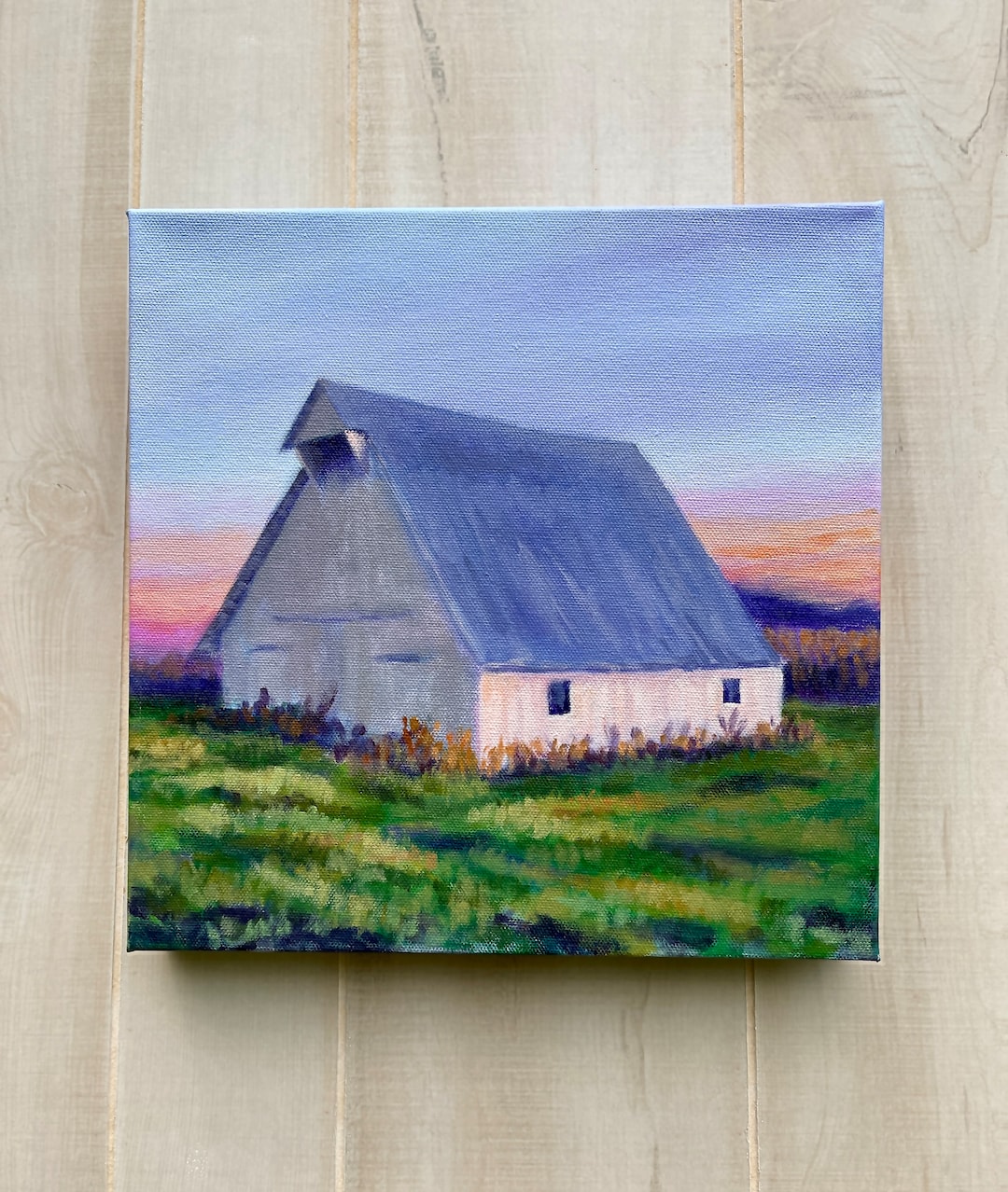 Barn on Canvas, Rustic Barn Art, White Barn Painting, Barn Lover Art ...