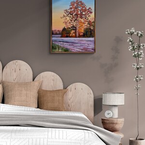 Autumn Sunset Painting, Fall Trees Painting, Autumn Countryside Wall ...