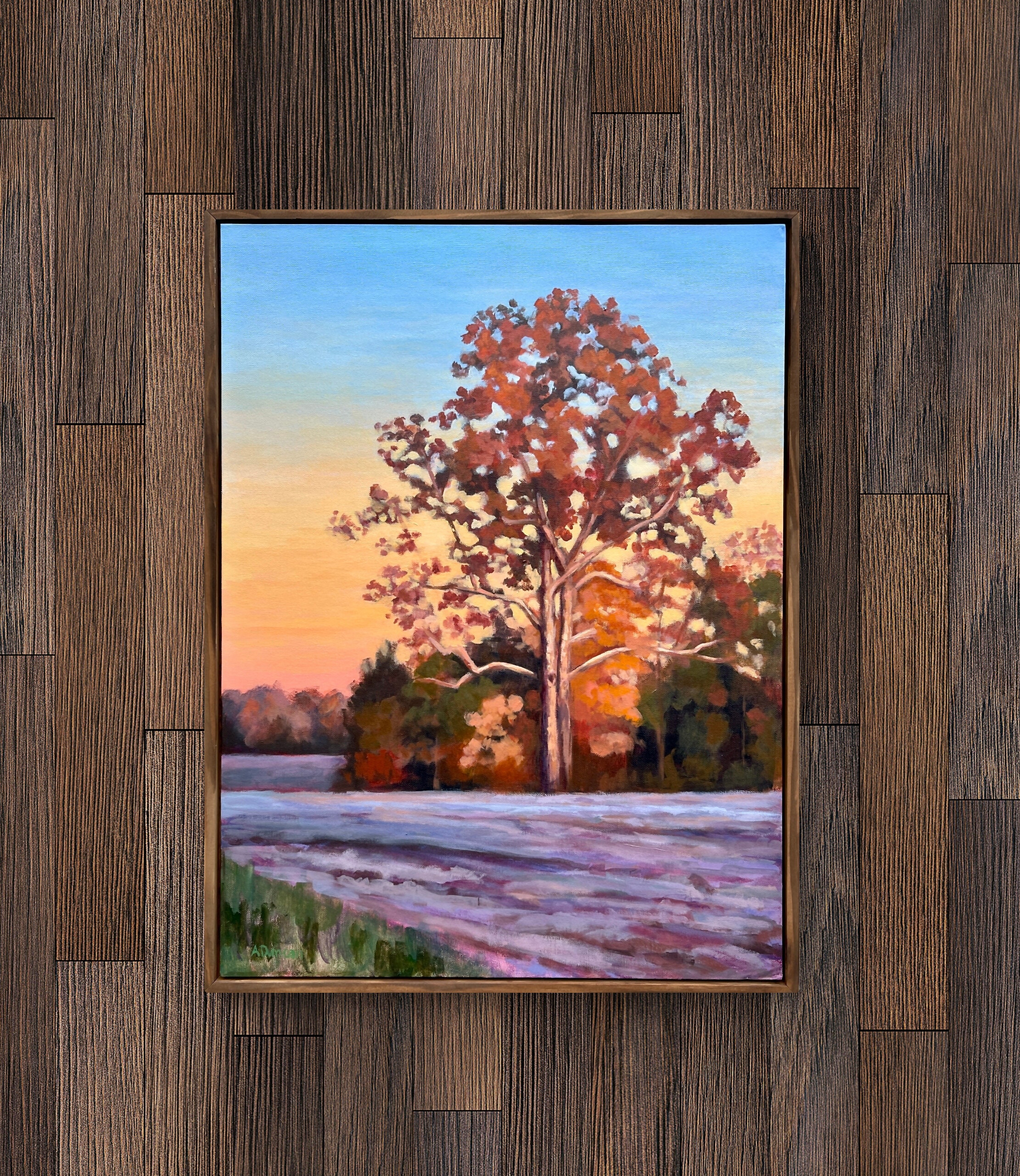 Autumn Sunset Painting, Fall Trees Painting, Autumn Countryside Wall ...