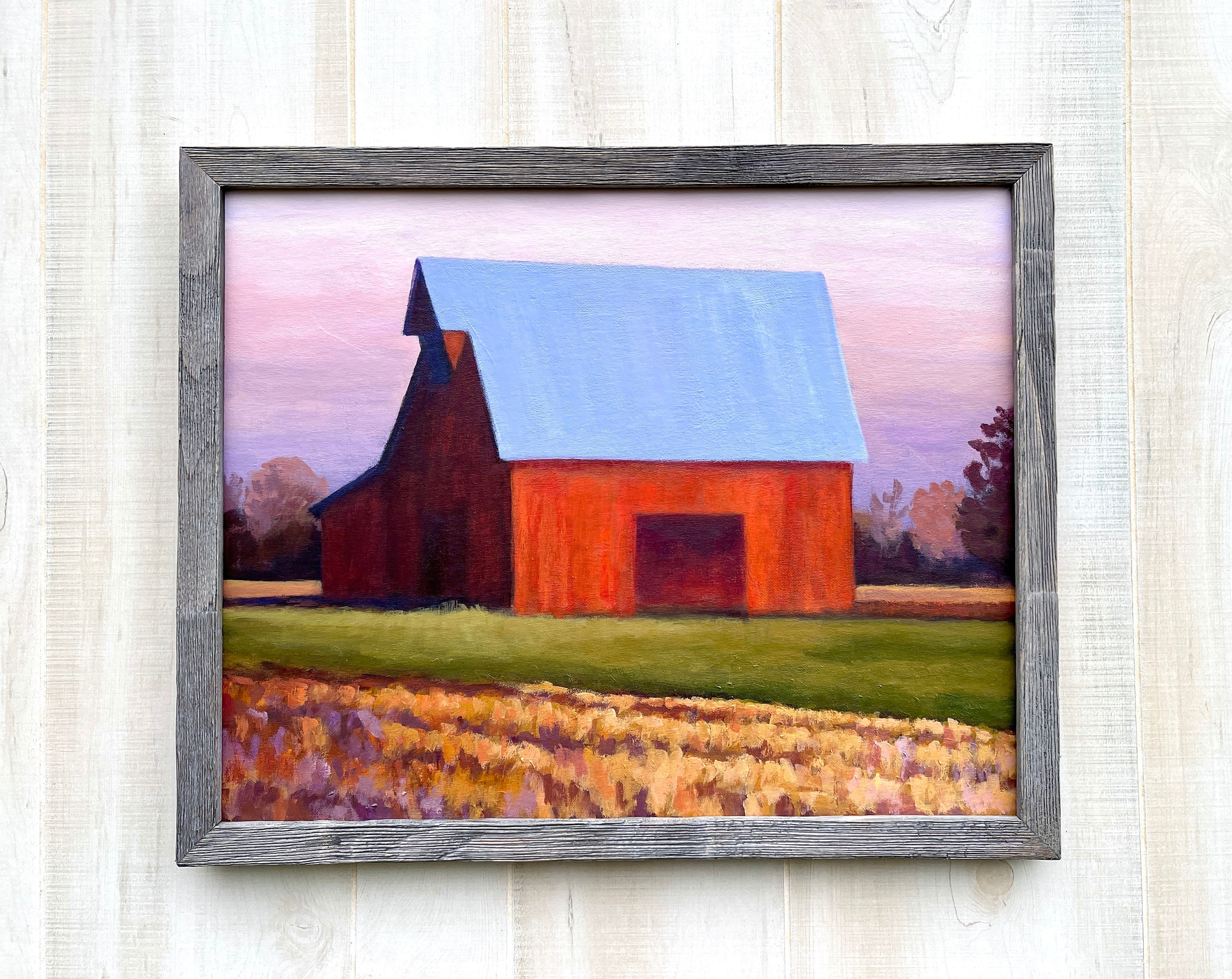Red Barn Painting, Modern Barn, Red Barn Art, Original Barn Art, Simple ...