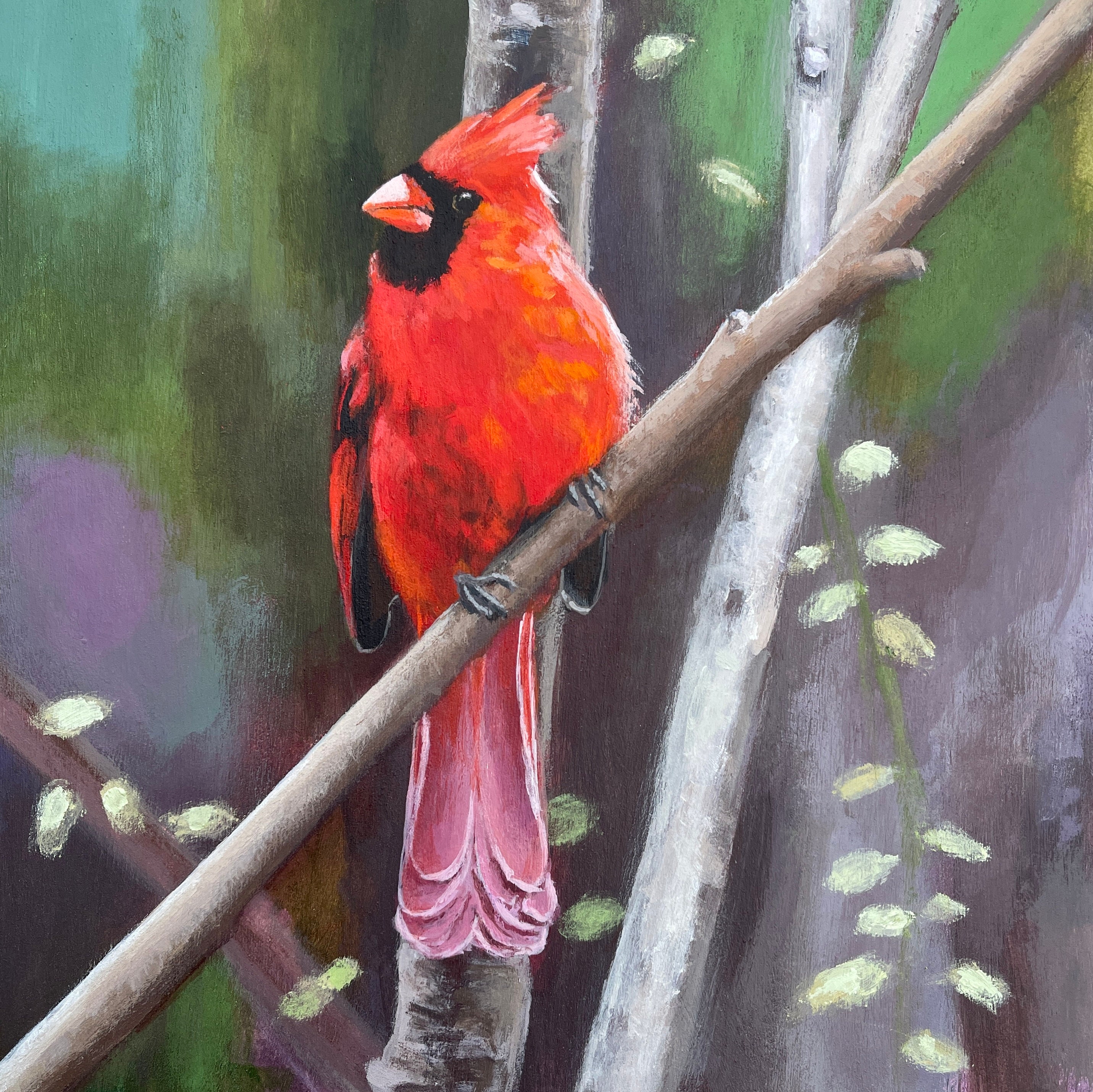 Cardinal Painting, Cardinal in Spring, Original Cardinal Art, When ...