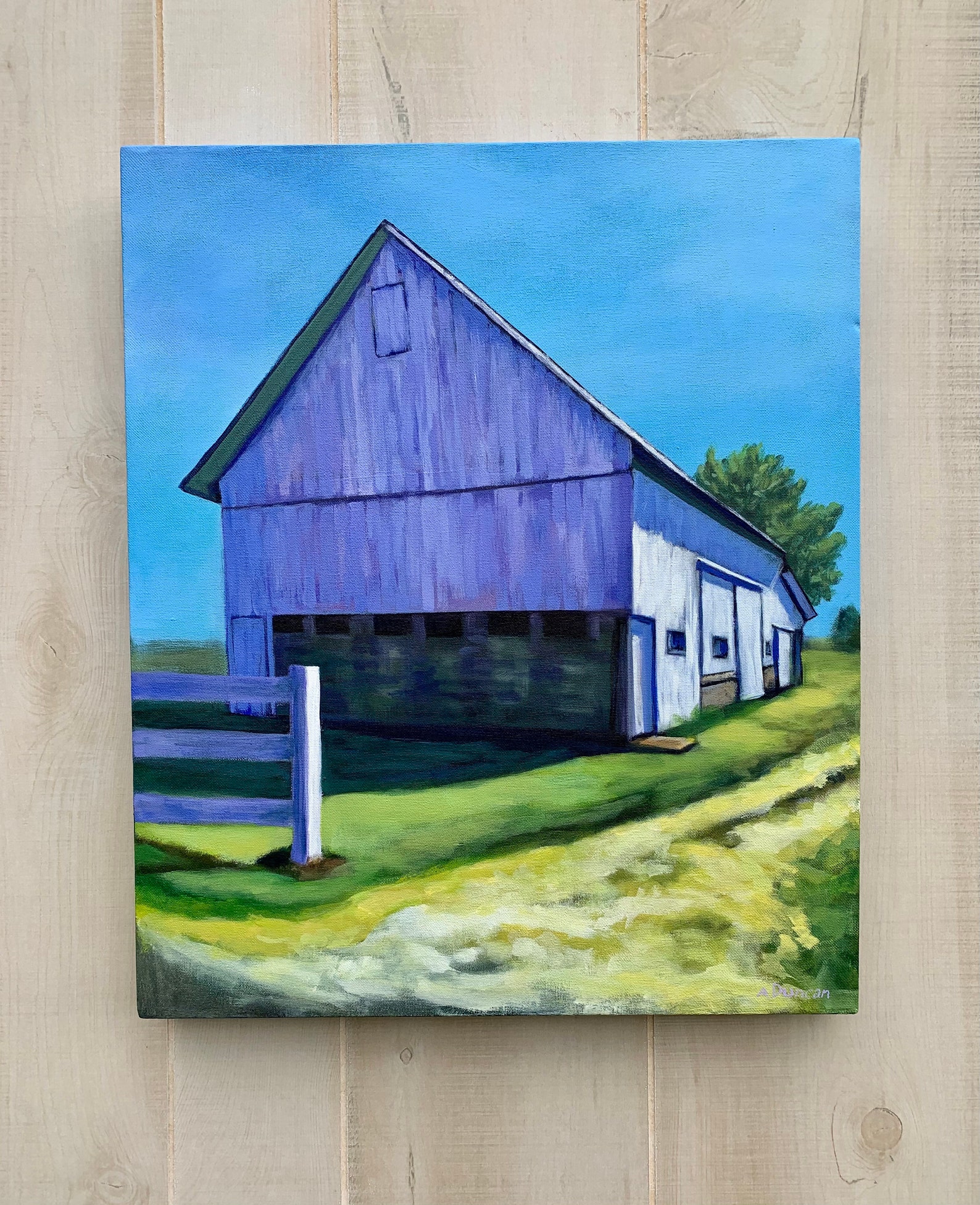 Original Barn Painting Impressionist Barn Painting White | Etsy