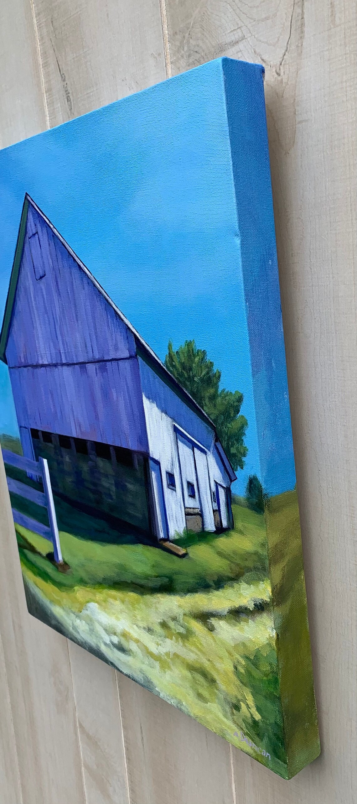 Original Barn Painting Impressionist Barn Painting White | Etsy