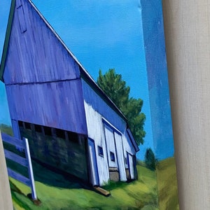 Original Barn Painting Impressionist Barn Painting White | Etsy