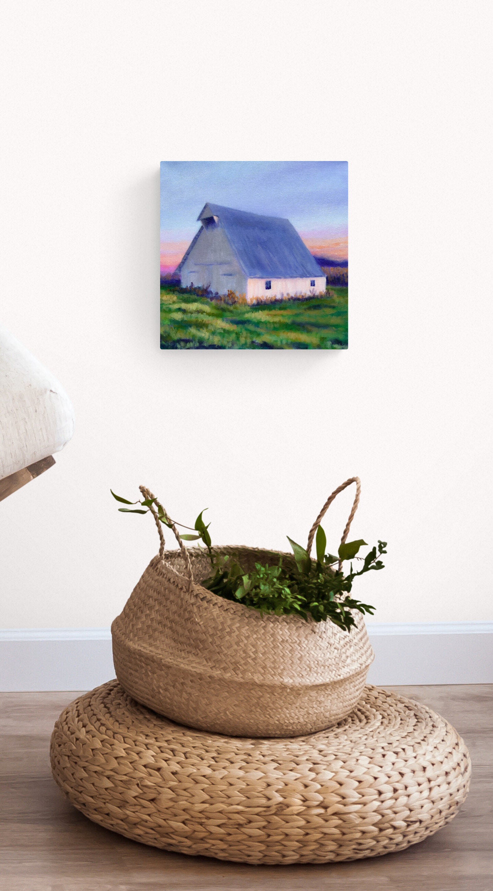 Barn on Canvas, Rustic Barn Art, White Barn Painting, Barn Lover Art ...