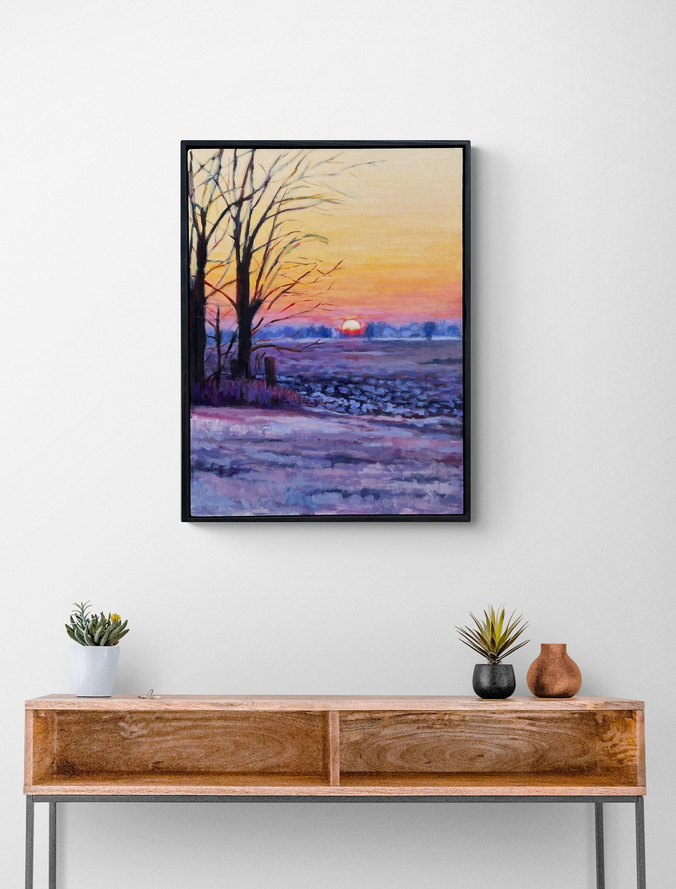 Sunrise Painting Farm Field Wall Art Country Road Sunrise - Etsy