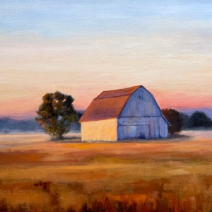 Sunset Barn, Cozy Barn Art, Country Sunset Art, Bedroom Barn Art ...