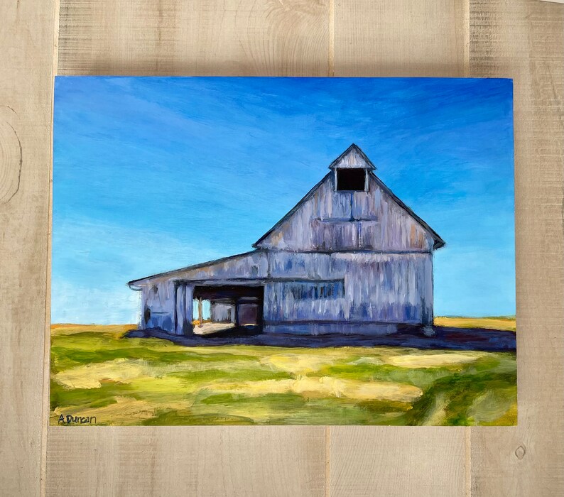 Rustic Barn Wall Art, Barn Painting Original, Barn Landscape Art ...