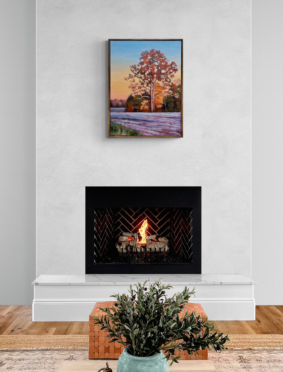 Autumn Sunset Painting Fall Trees Painting Autumn - Etsy