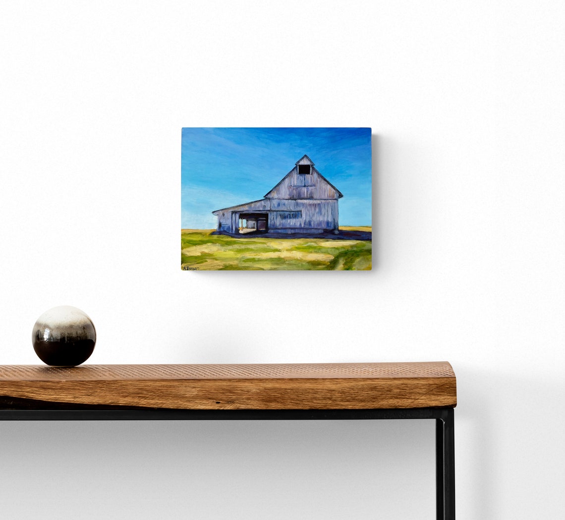Rustic Barn Wall Art, Barn Painting Original, Barn Landscape Art ...
