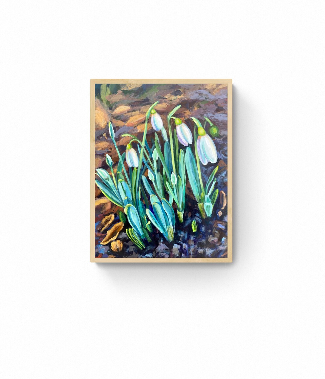 Snowdrops Art, Spring Flowers Painting, Spring Art, White Flower Art ...