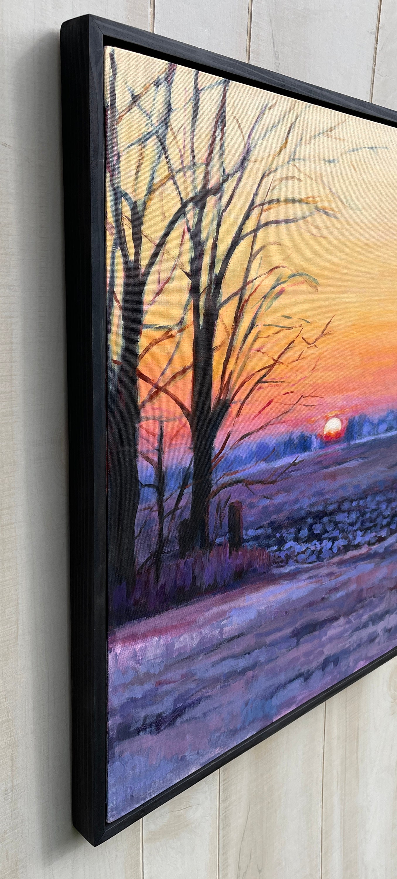Sunrise Painting Farm Field Wall Art Country Road Sunrise - Etsy