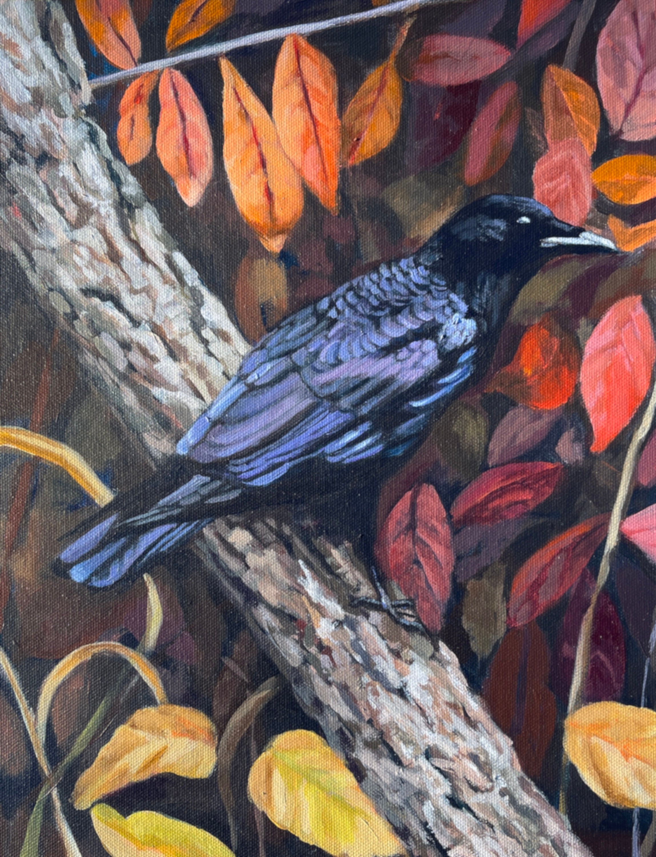 American Crow Crow Painting Original Black Bird Painting - Etsy