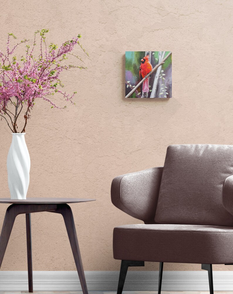 Cardinal Painting, Cardinal in Spring, Original Cardinal Art, When ...