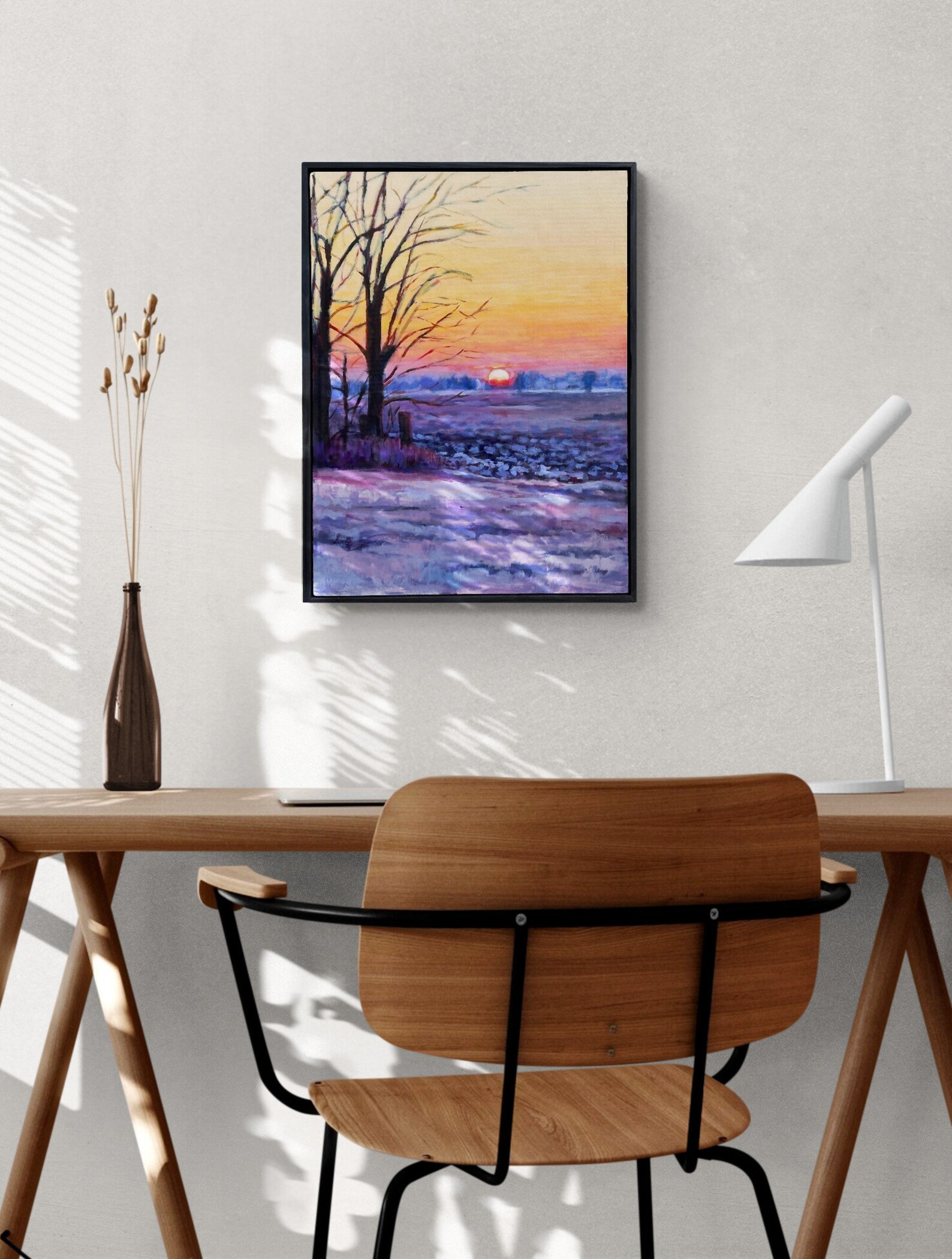 Sunrise Painting Farm Field Wall Art Country Road Sunrise - Etsy