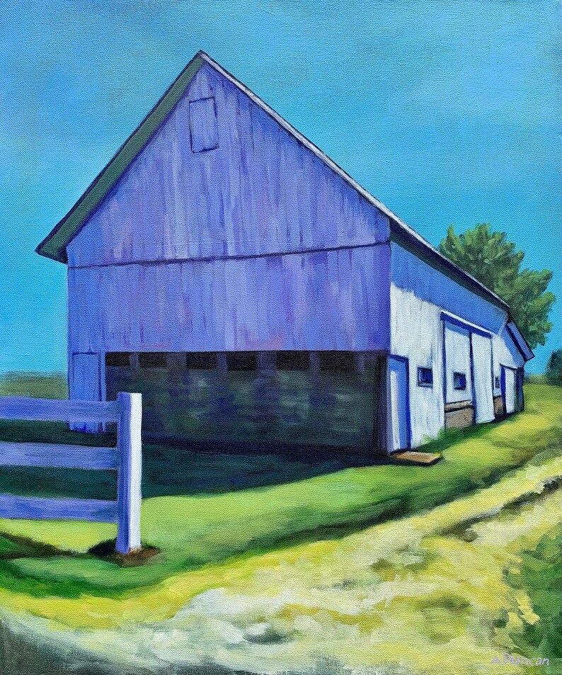 Original Barn Painting Impressionist Barn Painting White - Etsy