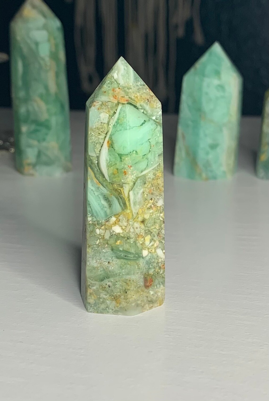 Variscite Towers Utahlite Joy Relieves Stress Peace | Etsy