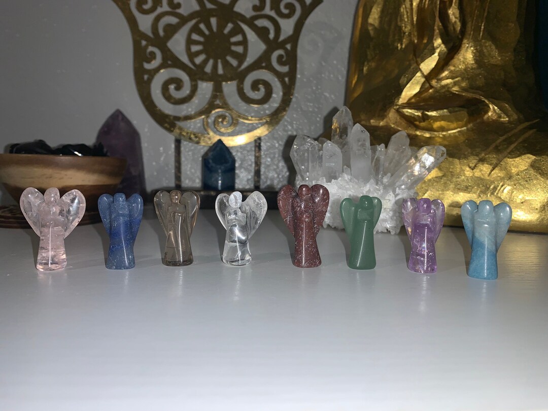 Mini Pocket Angels Rose Quartz Smoky Quartz Clear Quartz Blue ...