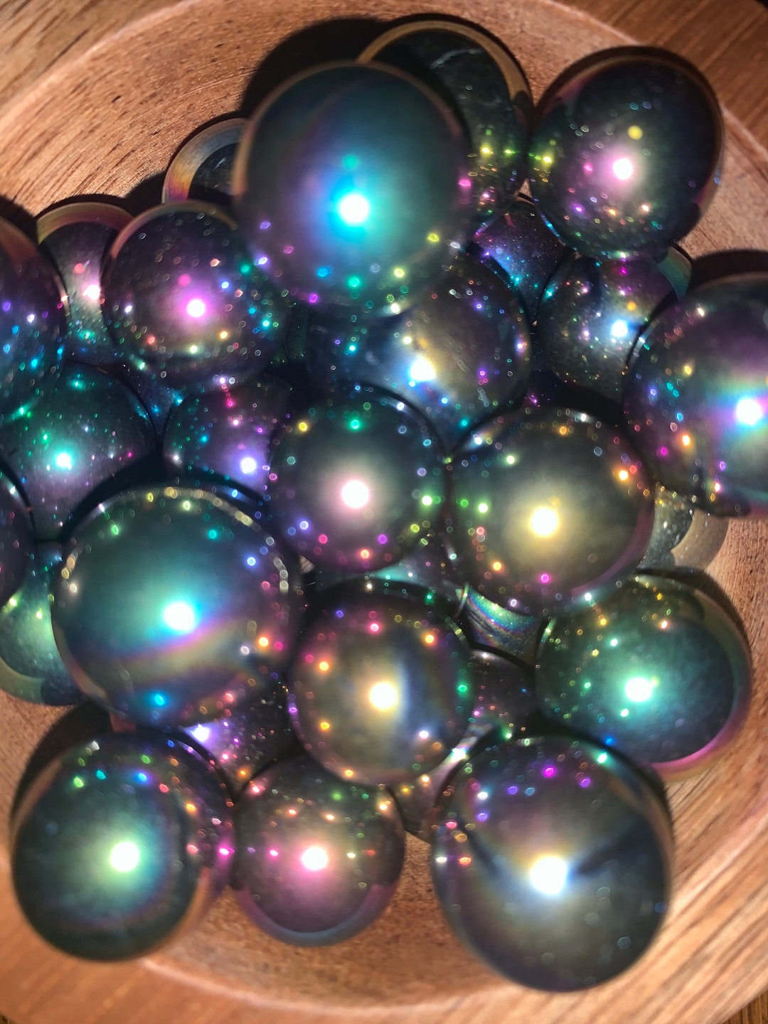 Rainbow Titanium Aura Mini Spheres - Etsy