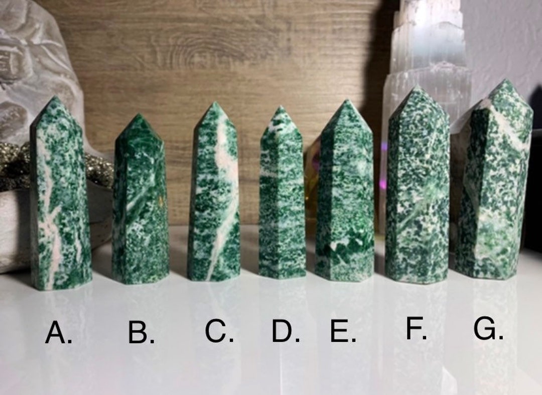 Tree Agate Towers • Dendritic Agate • Heart Chakra • Nature Stone ...