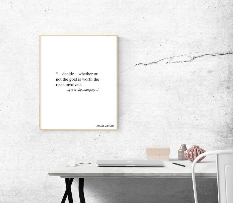 Amelia Earhart Typography Quote Poster - Etsy