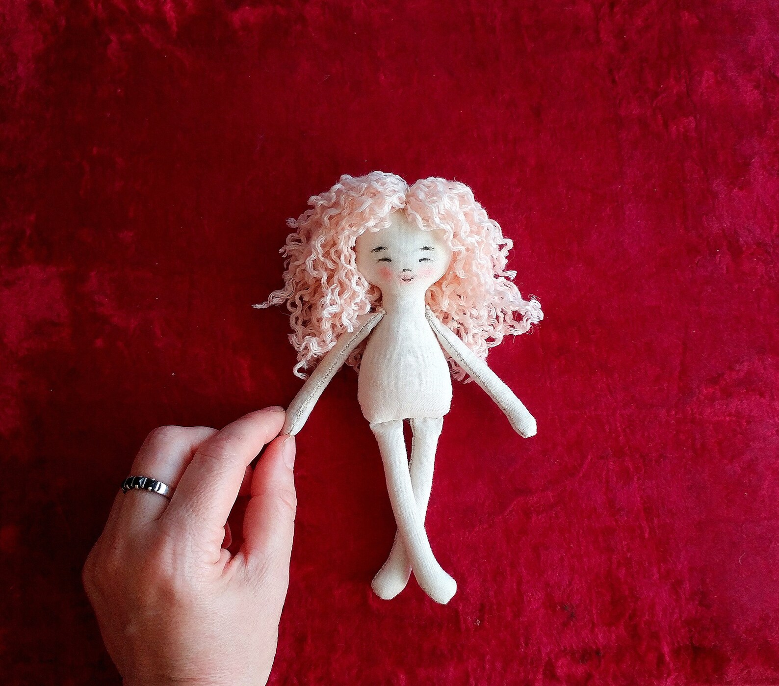 PDF Miniature Pocket Doll Body Pattern Doll Height 19cm 7.4inch DIY Rag ...