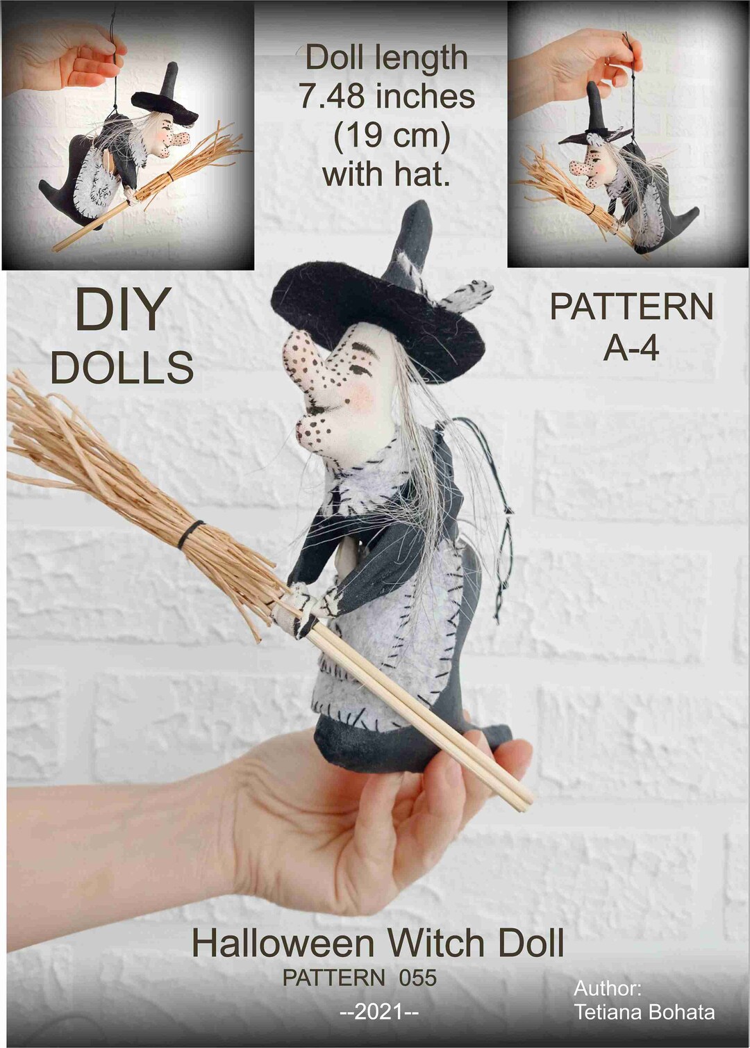 Witch Pattern Primitive Witch Rag Doll Pattern. Halloween - Etsy