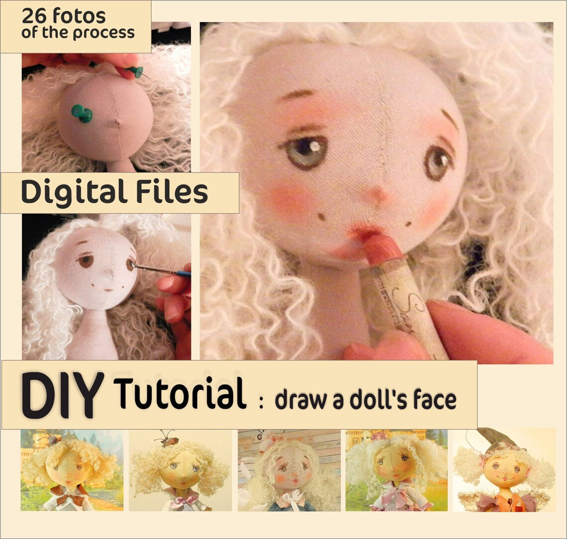 PDF, Face Painting Cloth Doll,pdf Sewing Tutorial. He Step-by-step ...
