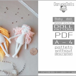PDF Miniature Pocket Doll Body Pattern Doll Height 19cm 7.4inch DIY Rag ...