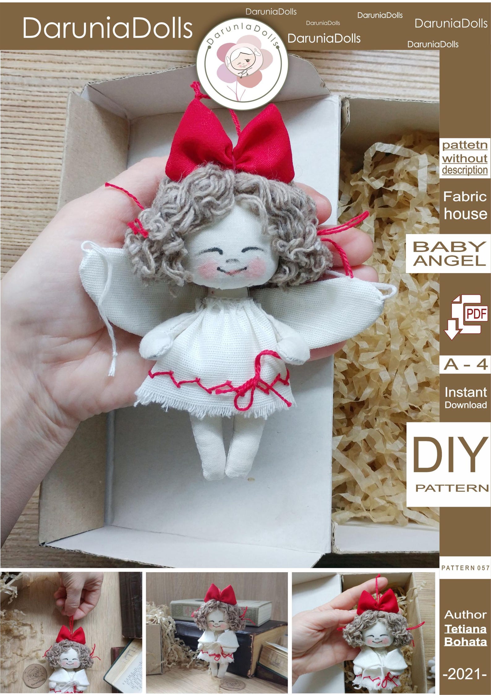 PDF, Pattern Fabric Doll 4.3" (11 Cm). Mini Rag Doll, for Blythe. Doll ...