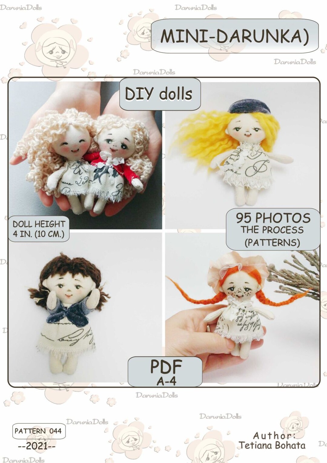 DIY Dolls. Pattern of a Miniature Doll. Cloth Toy. Craft for a - Etsy