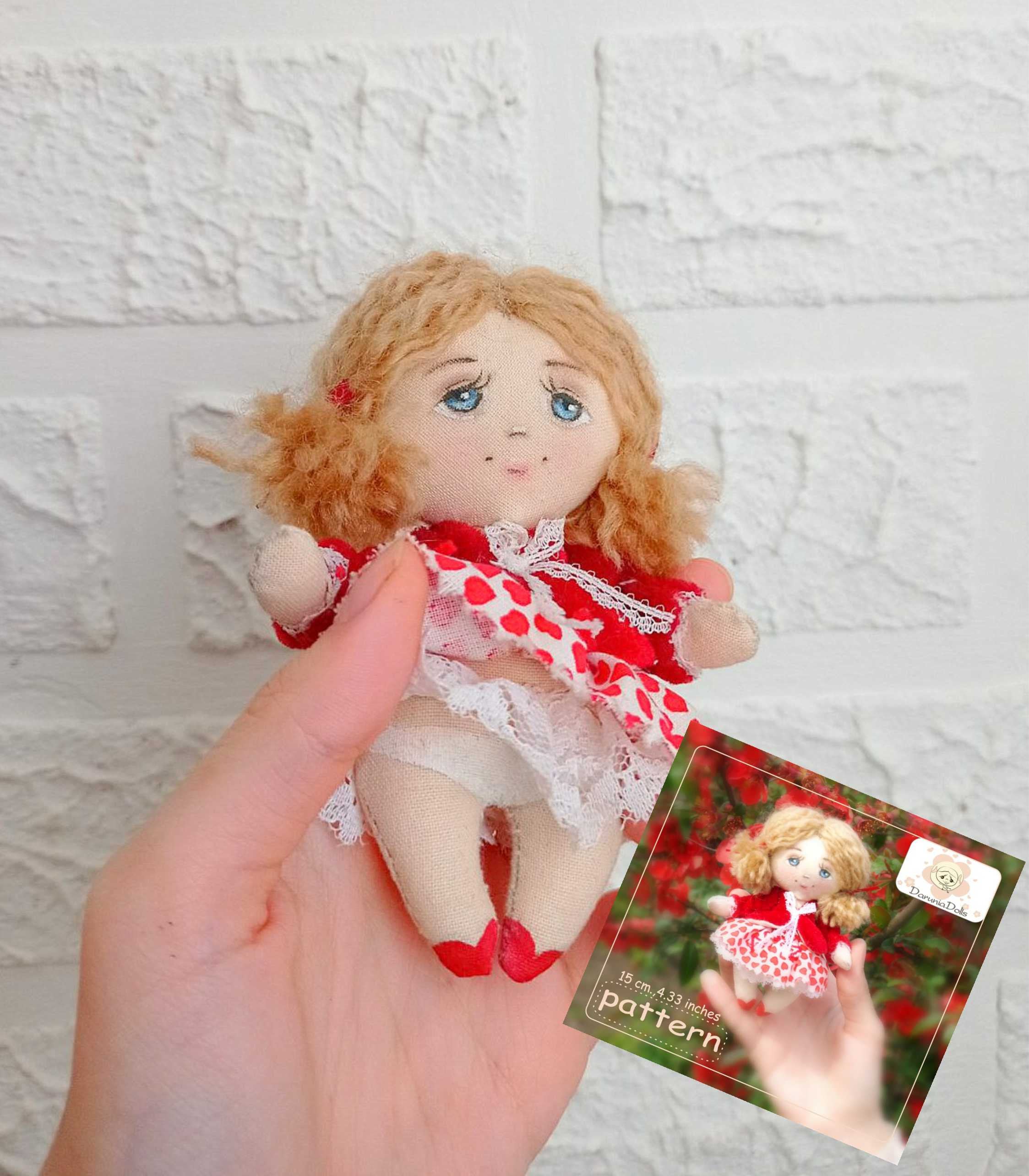 Dollmaking. Miniature Dolls DIY Dolls. Pattern of a Soft Fabric Doll ...