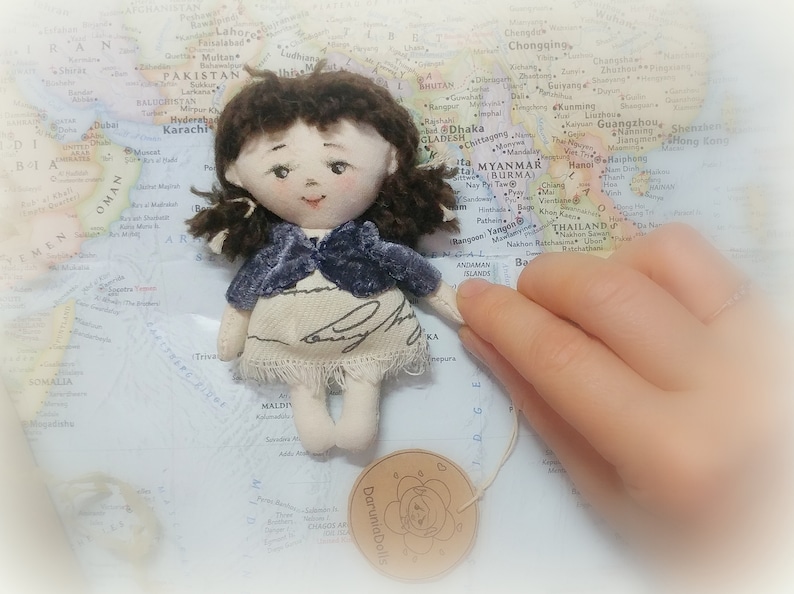 DIY Dolls. Pattern of a Miniature Doll. Cloth Toy. Craft for a ...