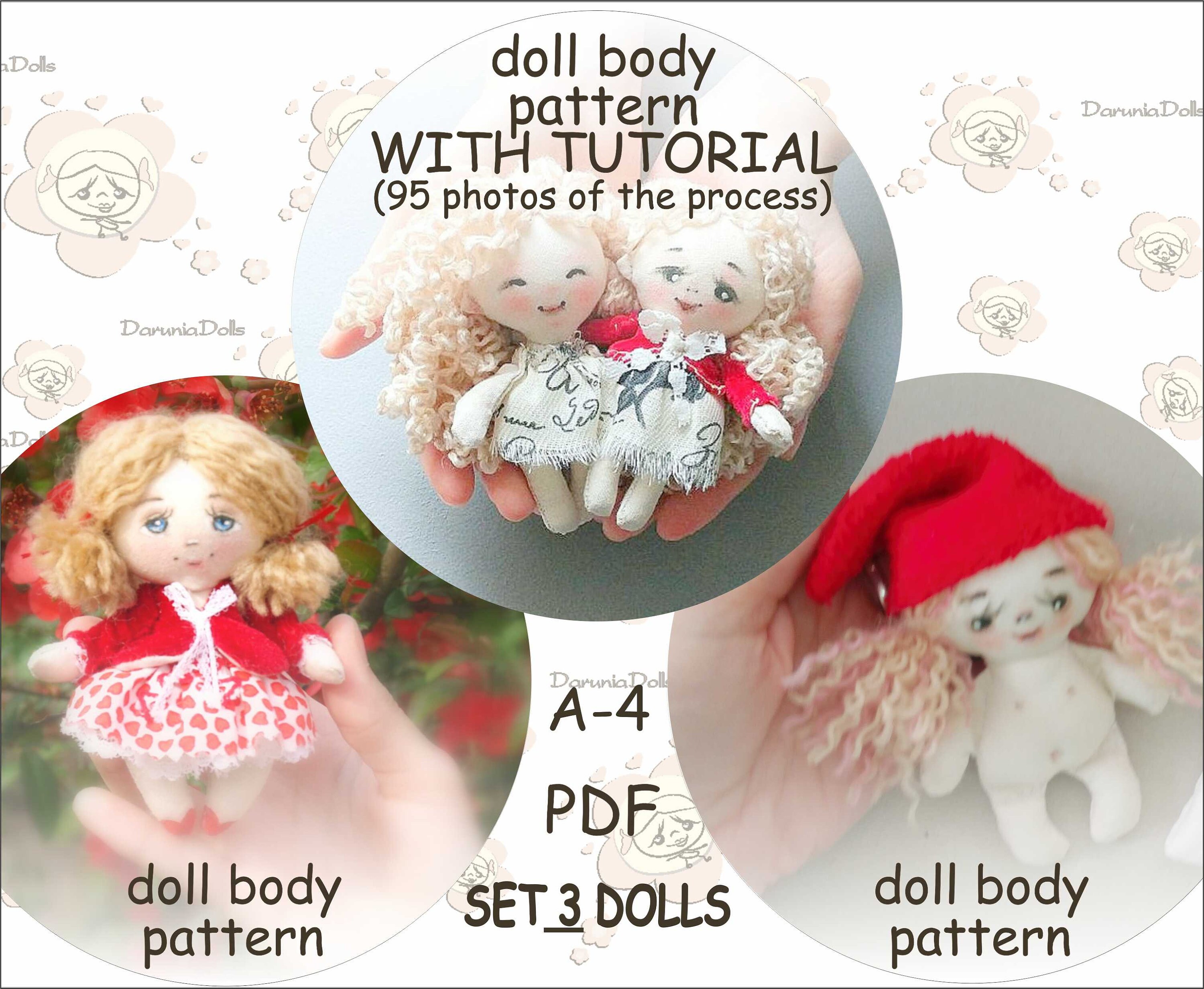 PDF Pattern Bundle. Complete 1-3. Miniature Dolls. Mothers Day. Mini ...