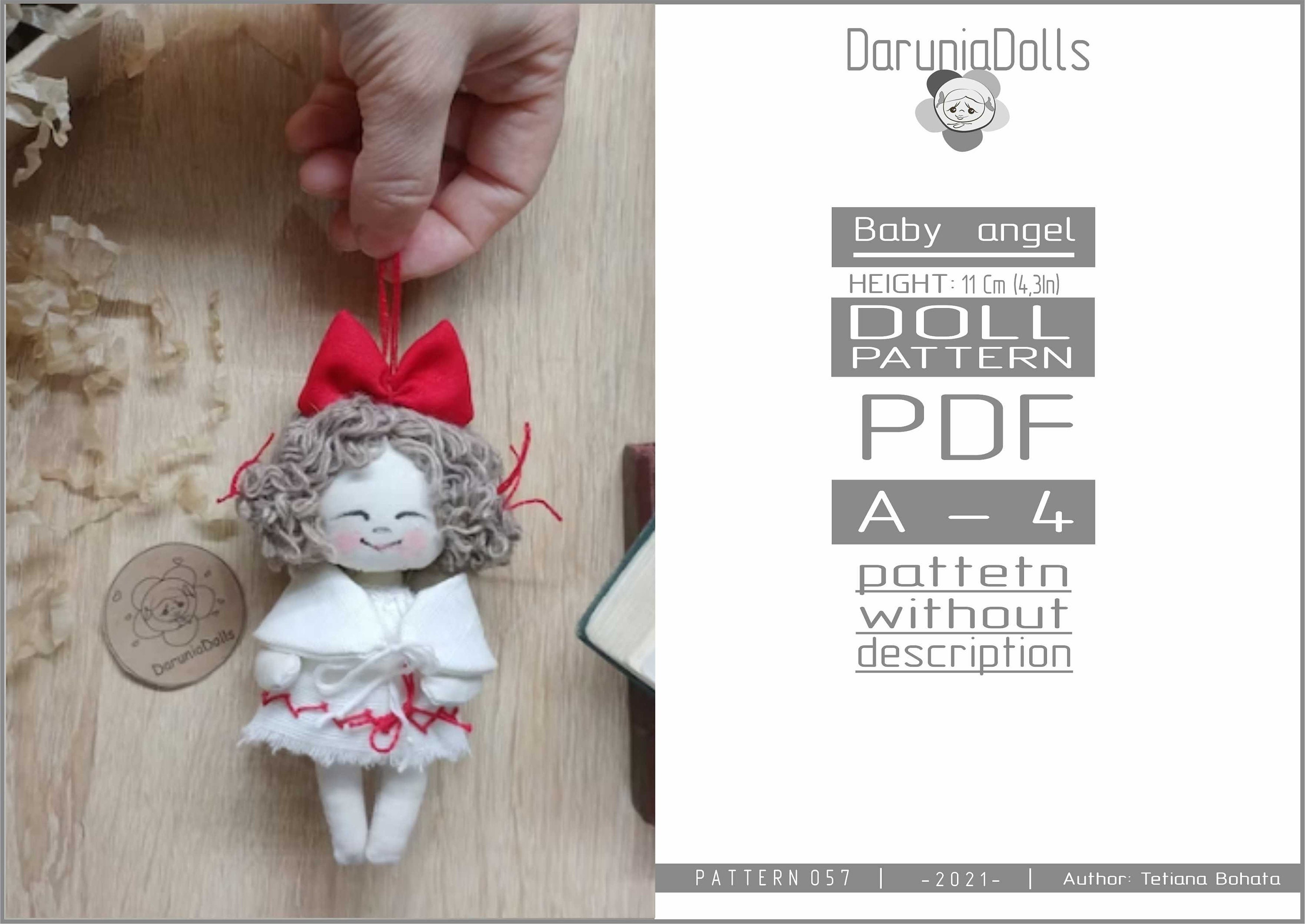 PDF, Pattern Fabric Doll 4.3 11 Cm. Mini Rag Doll, for Blythe. Doll ...